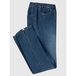 WITT Damen Jeans mit weitem Bein und Schlitz, blue-stone-washed, Gr&ouml;&szlig;e 25