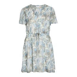 Vila Kleid 'VIFalia' Damen Gr&ouml;&szlig;e 44 rauchblau / taupe / wei&szlig; Sommerkleid