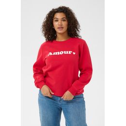 Kaffe Curve Sweatshirt 'KCmili' Damen Gr&ouml;&szlig;e S dunkelrot / wei&szlig;