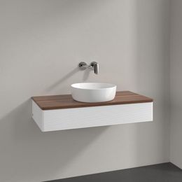Villeroy & Boch Villeroy und Boch Antao Waschtisch-Unterschrank K09112MT 100x19x50cm, Waschbeckenplattenfarbe warm walnut, white matt lacquer