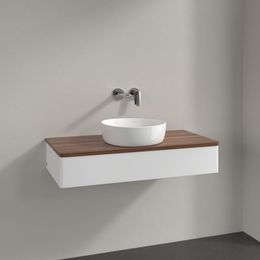 Villeroy & Boch Villeroy und Boch Antao Waschtisch-Unterschrank K09012MT 100x19x50cm, Waschbeckenplattenfarbe warm walnut, white matt lacquer