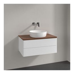 Villeroy & Boch Villeroy und Boch Antao Waschtisch-Unterschrank K19112MT 80x36x50cm, Waschbeckenplattenfarbe warm walnut, white matt lacquer
