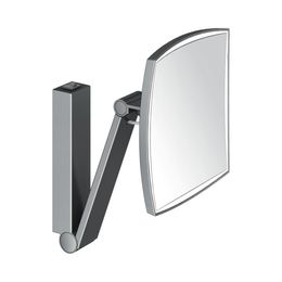 KEUCO iLook_move Kosmetikspiegel 17613139004 5-fach Vergr&ouml;&szlig;erung, Schwarzchrom geb&uuml;rstet, Wandmodell, beleuchtet, 200 x 200 mm