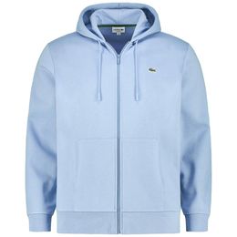 Gro&szlig;e Gr&ouml;&szlig;en Lacoste Kapuzenjacke mit Biobaumwolle Farbe hellblau Gr&ouml;&szlig;e: 5XL