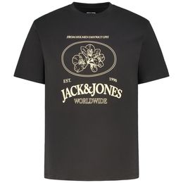 Jack & Jones Herren Gro&szlig;e Gr&ouml;&szlig;en | Jack&Jones T-Shirt mit Label-Print Farbe schwarz Gr&ouml;&szlig;e: 3XL