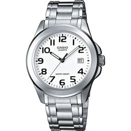 Damen Quarzuhr, silber, CASIO TIMELESS COLLECTION, Armbanduhren, Armbanduhr, Herrenuhr, Damenuhr, Edelstahlarmband, Datum, Neo-Display