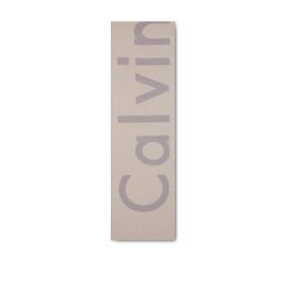 Calvin Klein Damen Modetuch "BOLD LOGO 2-TONE WOOL HW SCARF"quiet gray, chiseled stone, unifarben, Strick, Wollmischung, Modet&uuml;cher, Perfekt f&uuml;r den