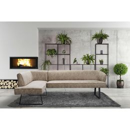 Eckbank, B:270cm H:83cm T:197cm, braun, exxpo - SOFA FASHION, Esszimmer, Sitzb&auml;nke, "Americano", mit Keder und Metallf&uuml;&szlig;en, Bezug in verschiedenen