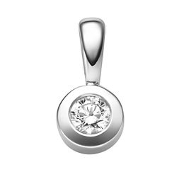 Adelia&acute;s ADELIA ́S Damen Kettenanh&auml;nger "Damen 585 Wei&szlig;gold Anh&auml;nger mit Diamant Brillant &Oslash; 5,8 mm", 0,15 VVS = sehr sehr kleine Einschl&uuml;sse, Diamanten Gold
