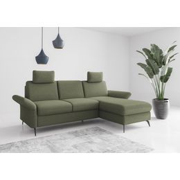 Ecksofa Home Affaire, B:251cm H:93cm T:164cm, gr&uuml;n, 95% Polyester 5% Polyamid, Wohnzimmer, Sofas, "Rochelle", wahlweise mit Bettfunktion, Bettkasten
