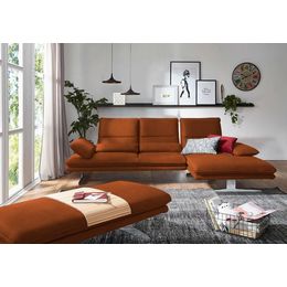 Ecksofa W.Schillig, B:291cm H:94cm T:164cm, braun, Longlife Xtra-Leder Z69: Das feinnarbige, gedeckte Softleder Z69 besticht durch seine