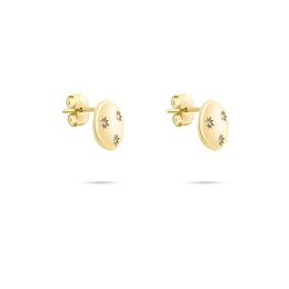 Tamaris Damen Paar Ohrstecker "Schmuck Geschenk Ohrstecker mit funkelnden Steinchen Little Twinkle", 10,5mm, Edelstahlgelbgoldfarben, kristallwei&szlig;,
