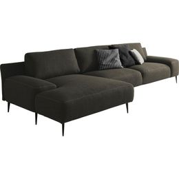 Ecksofa DESIGNWERK, B:344cm T:162cm, gr&uuml;n, 100% Polyester;Struktur 98% Polyester, 2% Acryl, Wohnzimmer, Sofas, "Forma L-Form, zeitloses Designsofa