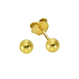 Vivance Damen Paar Ohrstecker "585 Gold Kugel 4mm", one-size, Gold, gelb, Gold, Ohrringe