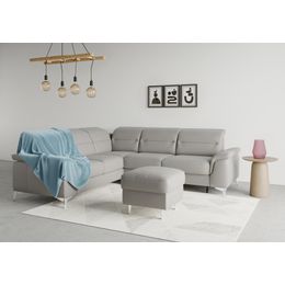 Sit & More Ecksofa SIT & MORE, B:251cm H:85cm T:231cm, grau, 100% Polyester, Wohnzimmer, Sofas, "Sinatra L-Form", optional mit Kopfteilverstellung und