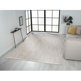 Teppich, B:200cm H:7mm L:290cm, grau, MyFlair M&Ouml;BEL & ACCESSOIRES, Polyester, Wohnzimmer, Teppiche, "Ava", Uni Farben, meliert, Sisal-Optik, auch in