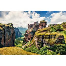 papermoon Fototapete "&Uuml;berwachsene Berge", B/L: 3m x 2,23m, Bahnen: 6 Stk., bunt, Schlafzimmer, Tapeten