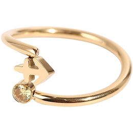 Firetti Damen Fingerring "Schmuck Geschenk Damenring Sternzeichen", 5 g, Sch&uuml;tze, Edelstahl, 1,2mm, gold, Edelstahl, Fingerringe, Made in Germany -