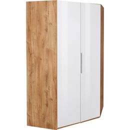 Eckkleiderschrank wimex, H:216cm, braun, Schr&auml;nke, "Level by fresh to go", mit Glast&uuml;ren