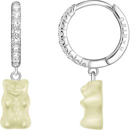 Thomas Sabo Damen Single-Creole "Thomas Sabo x HARIBO Schmuck: Einzel-Creole mit Goldb&auml;r", Silber 925 (recycelt), wei&szlig;, Silber 925 (recycelt),