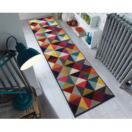 Teppich FLAIR RUGS, B:66cm H:10mm L:230cm, bunt, Kunstfaser, Wohnzimmer, Teppiche, "SAMBA", Handgeschnitzt