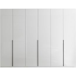Dreht&uuml;renschrank Schlafkontor, B:302cm H:225cm T:58cmwei&szlig;, wei&szlig; hochglanz, Melamin, Schr&auml;nke, "Camoleo Kleiderschrank, 300cm Schrank in Hochglanz