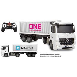 Jamara Kinder RC-Auto "Container LKW Mercedes-Benz Arocs 1:26 2,4GHz", wei&szlig;, B:12,4cm H:15,5cm T:44cm, Fernlenkfahrzeuge, mit LED Licht