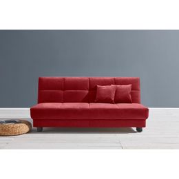 ell+ell Schlafsofa ELL + ELL, B:185cm H:90cm T:100cm, rot, 100% Polyester, Jugendzimmer, Sofas, "Tilda", Breite 185 cm, inkl. 2 Zierkissen