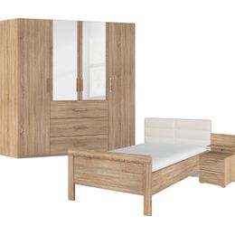 Schlafzimmer-Set Rauch, braun, Holzwerkstoff, Schlafzimmerm&ouml;bel-Sets, "Komplettschlafzimmer Schlafzimmer EVELYN", Schrank und Bett in 2 Breiten,