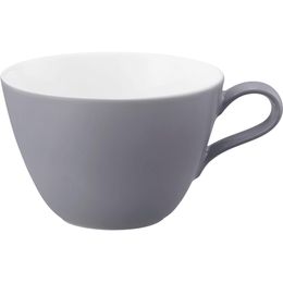 Tasse Seltmann Weiden "Life Fashion", elegant grau, wei&szlig;, H:7,1cm &Oslash;:10,9cm, Porzellan, Trinkgef&auml;&szlig;e, Tasse, Milchkaffeeobertasse 0,37 l