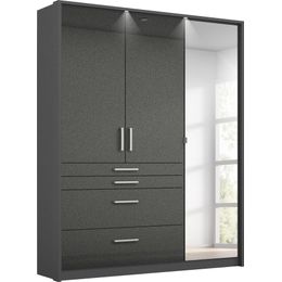 Dreht&uuml;renschrank Rauch, B:136cm H:197cm T:54cm, grau, Holzwerkstoff, Schr&auml;nke, "Kleiderschrank Schrank Garderobe Garderobenschrank Topseller