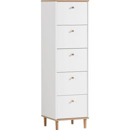 Kommode Schildmeyer, B:40,1cm H:141cm T:40cm, wei&szlig;, FSC-zertifizierter Holzwerkstoff, Schlafzimmer, Sideboards, "Hilda", 5 Schubladen