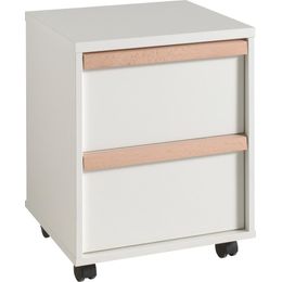 Rollcontainer Vipack, B:48,1cm H:60cm T:44cm, wei&szlig;, Holzwerkstoff, B&uuml;ro, Rollwagen, "London", mit Melamin-Oberfl&auml;che
