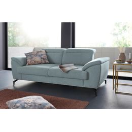 Sit & More 2-Sitzer SIT & MORE, B:197cm T:112cm, blau, Sofas, "Percy", 12 cm Fu&szlig;h&ouml;he, Sitztiefenverstellung, wahlweise Kopfteilverstellung