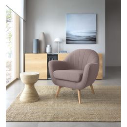 Sessel Trendmanufaktur, B:83cm H:85cm T:80cm, lila, 92% Polyester, 8% Nylon, Wohnzimmer, Sessel, "Fuelta, Loungesessel, organische Formensprache,