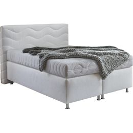 Boxspringbett, B:155cm L:210cm, wei&szlig;, Westfalia Schlafkomfort, Bezug Bett: Microvelours (100% Polyester) oder Feinstruktur (100% Polyester);Bezug