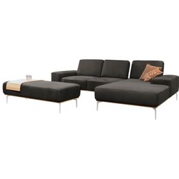 Ecksofa W.Schillig, B:279cm H:88cm T:178cm, grau, Longlife Xtra-Leder Z73: Naturwalkleder der Luxusklasse aus den erlesensten Rohh&auml;uten. Hautst&auml;rke