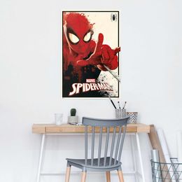 Poster Reinders, B:61cm H:91,5cm T:0,1cm, rot, Holzwerkstoff, Bilder, "Marvel Spiderman - thwip"