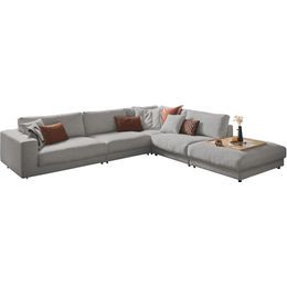 Ecksofa 3C CANDY, B:365cm H:86cm T:322cm, grau, 85% Polyester, 15% Viskose, Wohnzimmer, Sofas, "Enisa II, bequem und komfortabel, gro&szlig;es