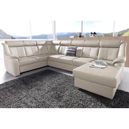 Sit & More Wohnlandschaft SIT & MORE, B:315cm H:98cm T:210cm, beige, Luxus-Microfaser Altara Nubuck (100% Polyester);Kunstleder SOFTLUX;NaturLEDER (echtes