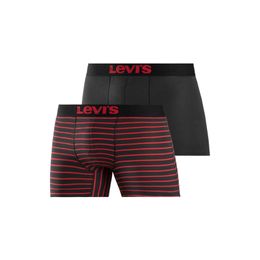 Levi's LEVI'S Herren Boxer, Gr. S, rot, Jersey, Obermaterial: 95% Baumwolle, 5% Elasthan, bedruckt, gestreift, unifarben mit Farbeinsatz, Unterhosen, mit