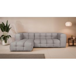 Ecksofa, B:276cm H:75cm T:178cm, beige, LeGer Home by Lena Gercke, 100% Polyester, Wohnzimmer, Sofas, "TALISHA L-Form Designersofa, moderne Steppung,