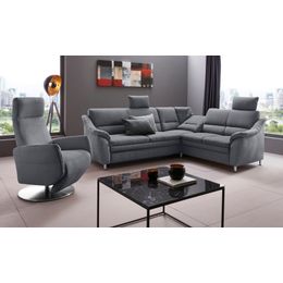 Sit & More TV-Sessel SIT & MORE, B:71cm H:110cm T:82cm, grau, Struktur impr&auml;gniert (100% Polyester);Luxus-Microfaser ALTARA NUBUCK (100% Polyester);Struktur
