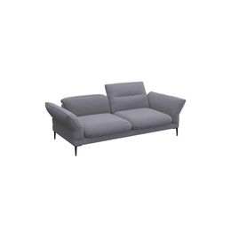 2,5-Sitzer FLEXLUX, B:215cm H:88cm T:105cm, grau, 100% Polyester, Sofas, "Salino, Funktionssofa, Relaxsofa", Sofa mit Arm- und