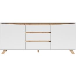 Sideboard Inosign, B:180cm H:76cm T:38cm, wei&szlig;, Melamin, Spanplatte, Wohnzimmer, Sideboards, "Valentin"