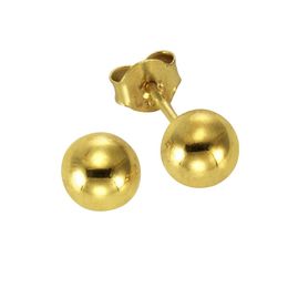 Vivance Damen Paar Ohrstecker "585 Gold Kugel 5mm", one-size, Gold, gelb, Gold, Ohrringe