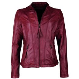 JCC Damen Bikerjacke "6011099-2", rot, Gr. XS, Obermaterial: 100% Lammleder; Lining: 100% Baumwolle; &Auml;rmelfutter: 100% Polyester; Wattierung: 100%