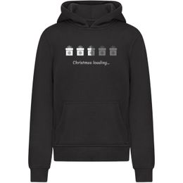 Merchcode Jungen Kapuzenpullover "Merchcode Kids Christmas Gifts Loading Hoody"schwarz, Gr. 146, mehrfarbig, 65% Baumwolle, 35% Polyester, Pullover