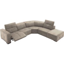 Ecksofa Egoitaliano, B:300cm H:100cm T:274cm, beige, Leder &raquo;BULL&laquo; (echtes Rindsleder). Geschliffenes, pigmentiertes und behandeltes Rindsleder mit