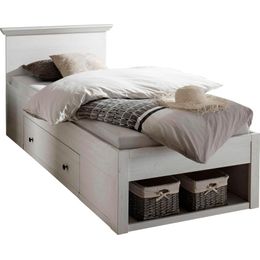 Bett Home Affaire, B:105cm H:92cm L:212cm, wei&szlig;, Schlafzimmer, Betten, "California Doppelbett im Landhausstil, Stauraumbett mit Schubladen",